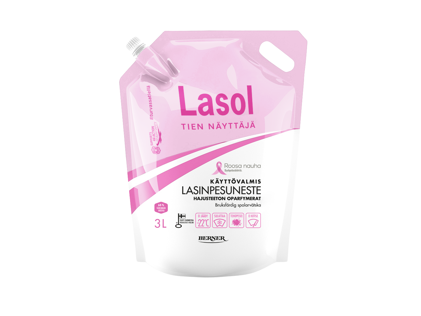 Lasol Roosa -22°C käyttövalmis lasinpesuneste - Lasol